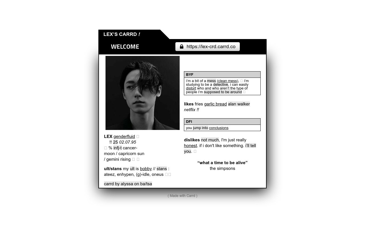 lex’s carrd
